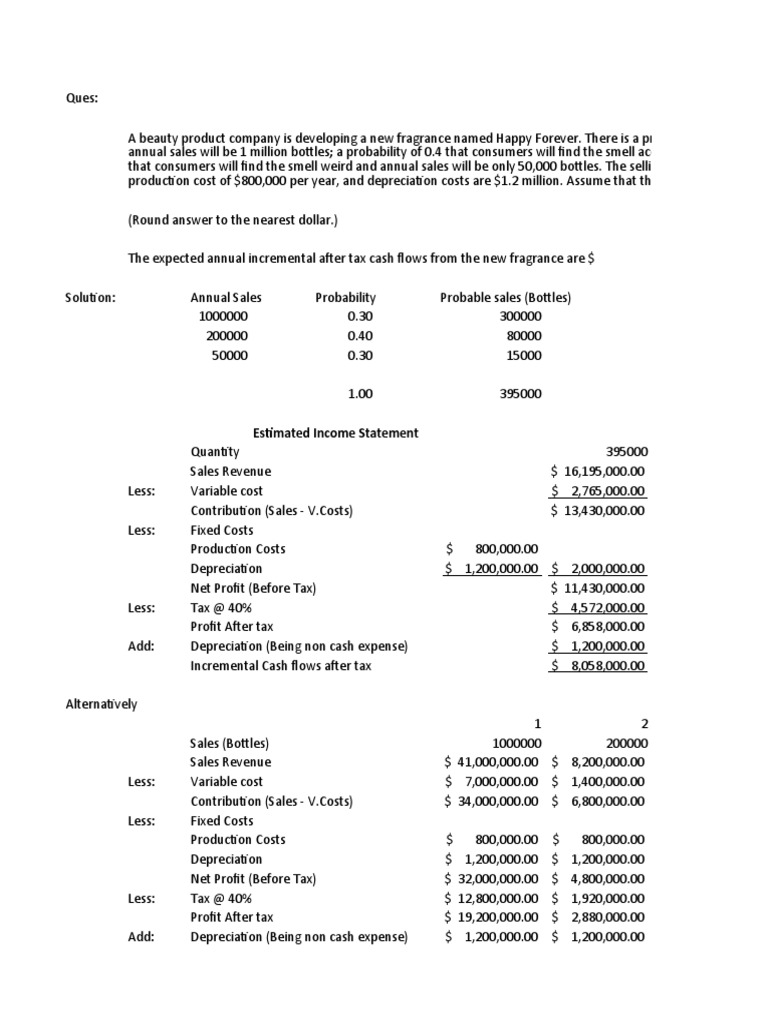 Estimated Income Statement | PDF | Depreciation | Net Income