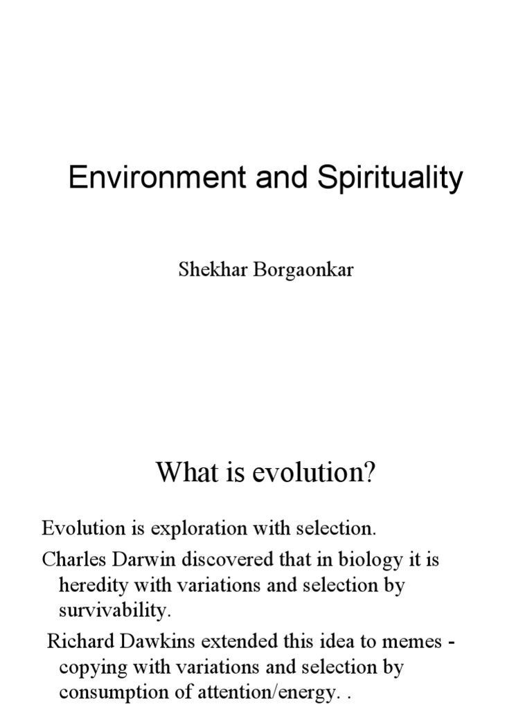 Evolution and Spirit | PDF | Evolution | Natural Selection