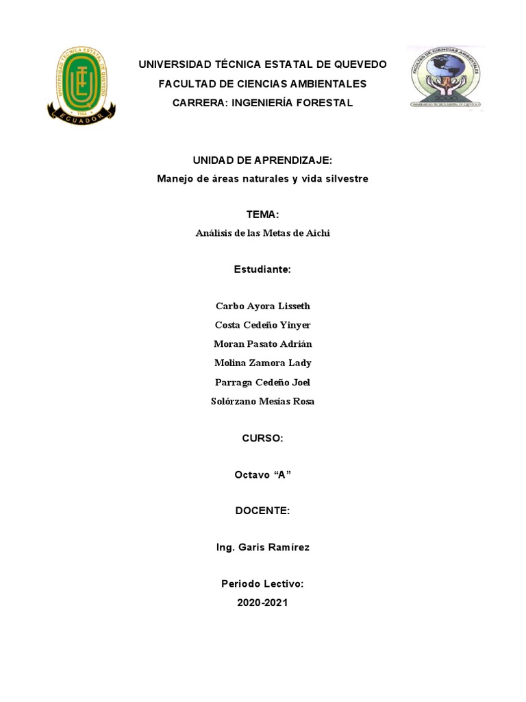 Metas Aichi | PDF | Biodiversidad | Ecuador