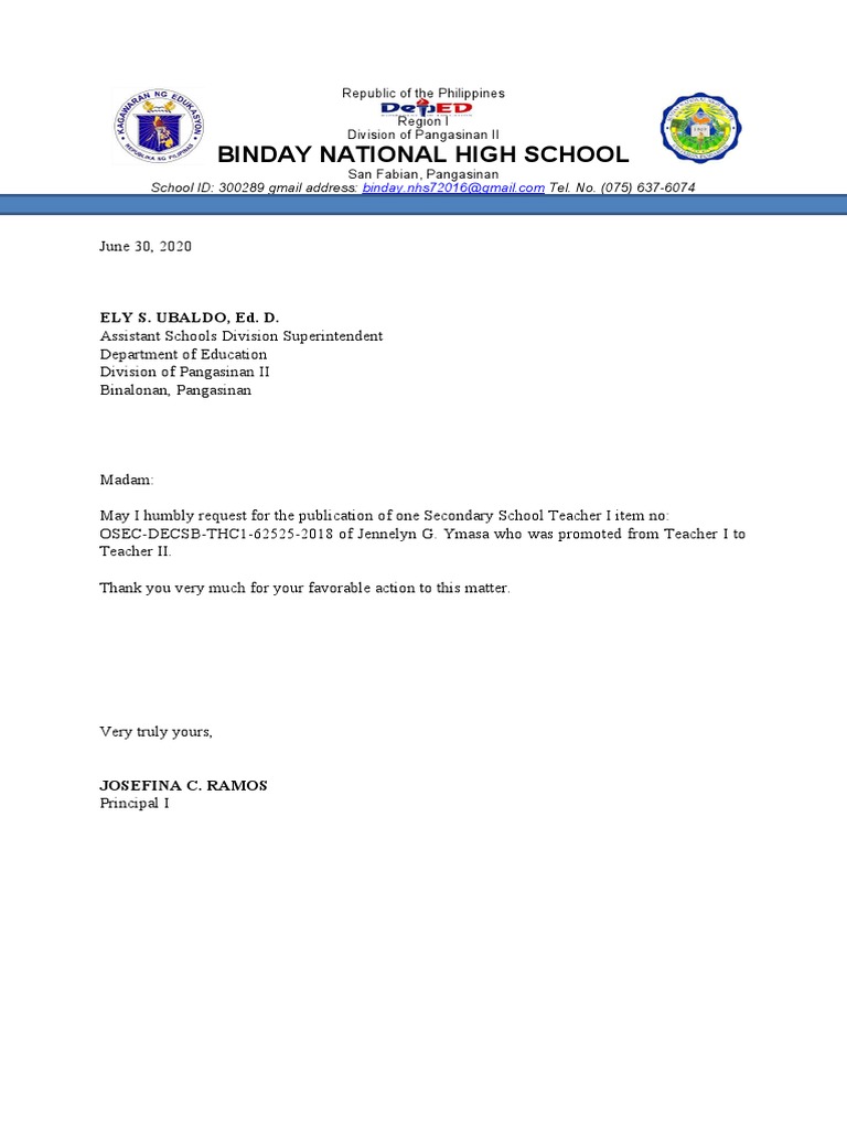 Request For Publication of Vacant Position | PDF