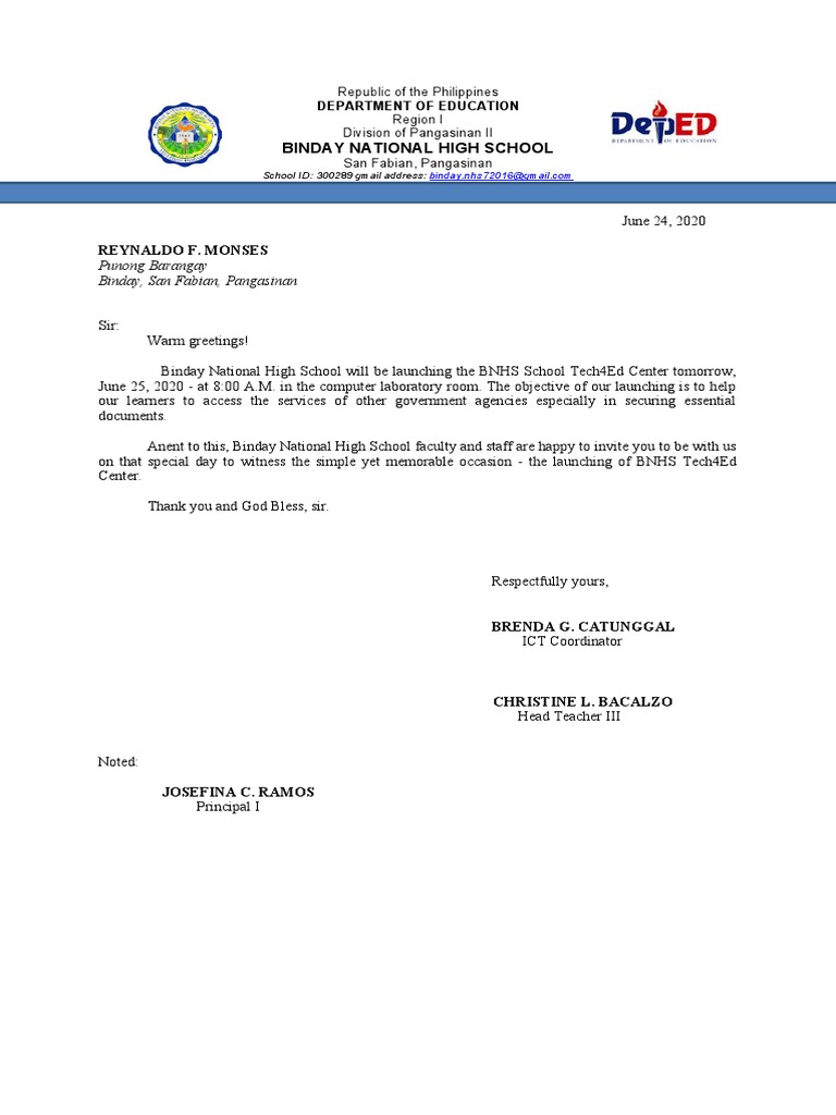 Invitation To Barangay Captain | PDF