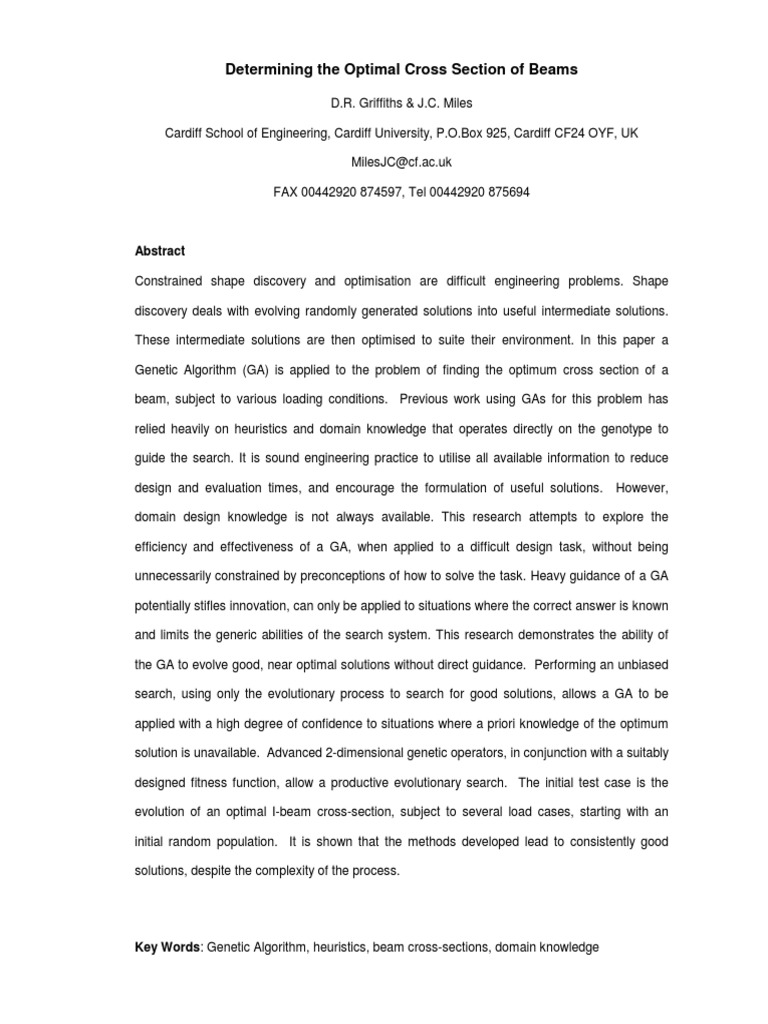 Determining The Optimal Cross Section of Beams | PDF | Mathematical ...