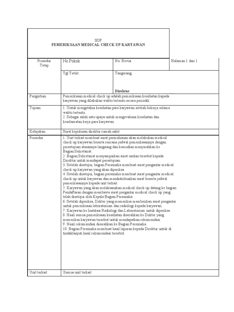 Contoh Sop Mcu 2 | PDF