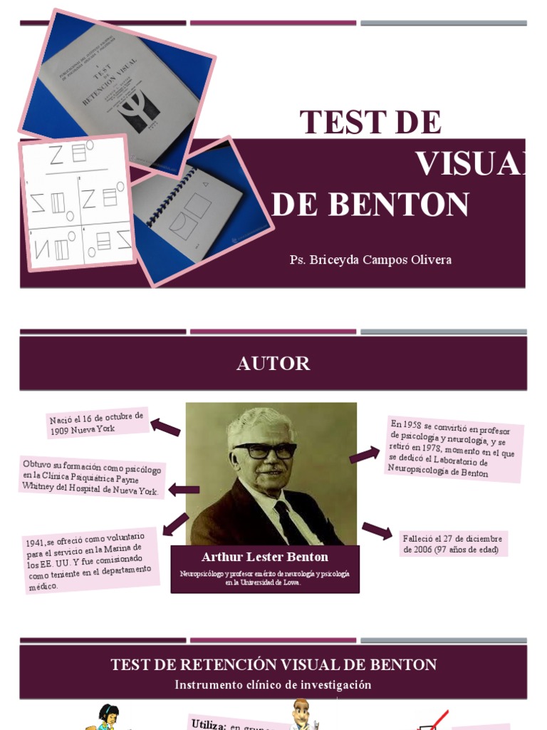 Test de Retención Visual de Benton Clasee | PDF | Cociente de ...