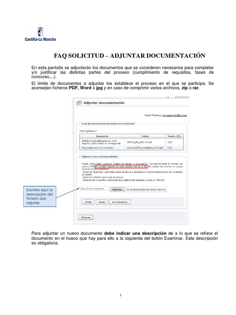 Guía para Adjuntar Documentos en Solicitudes | PDF