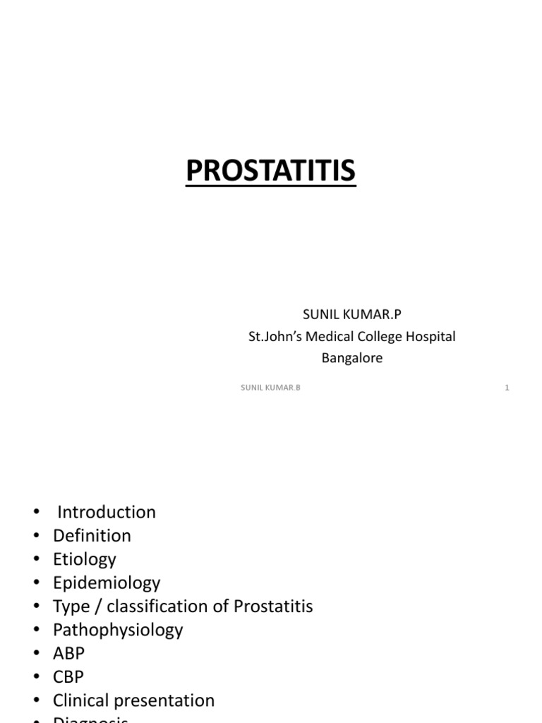 A Comprehensive Review of Prostatitis: Etiology, Pathophysiology ...
