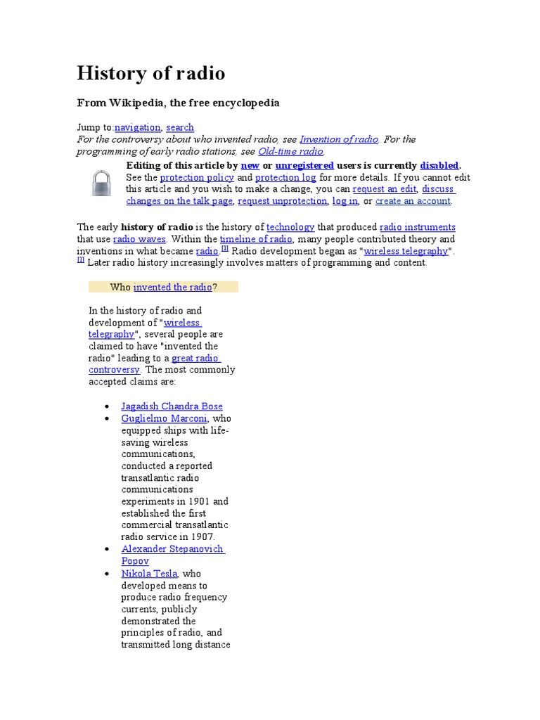 History of Radio 1 | PDF | Radio | Radio Broadcasting