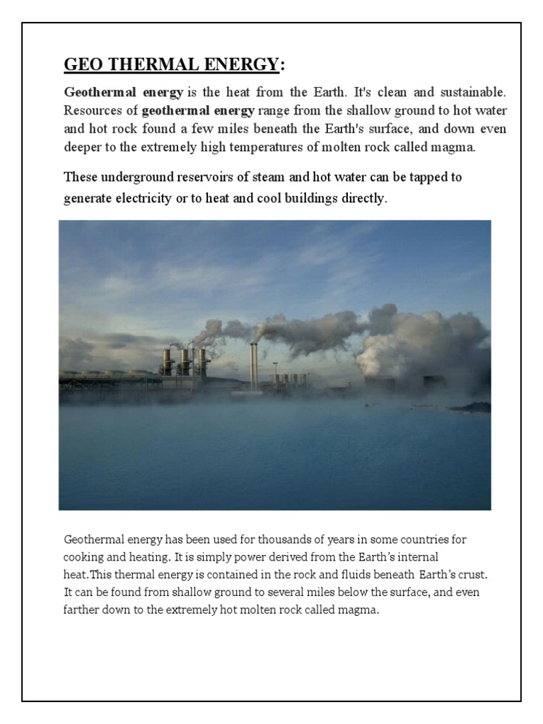 Geothermal Energy | PDF | Science & Mathematics