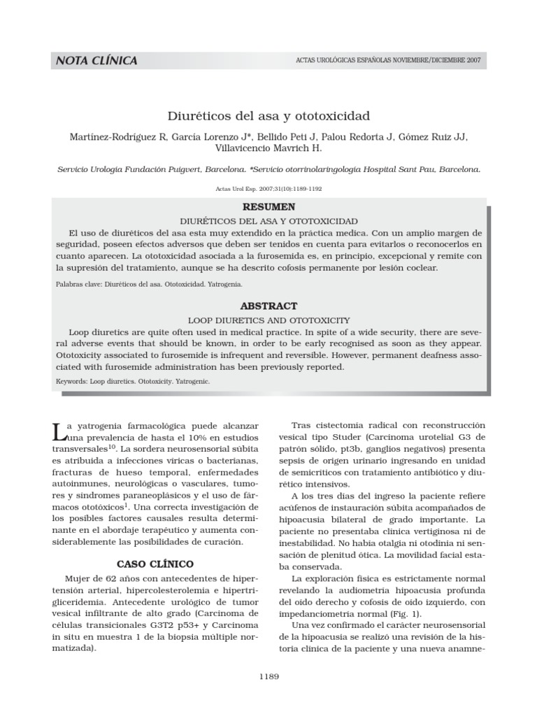 Ototoxicidad | PDF | Drogas | Especialidades Medicas