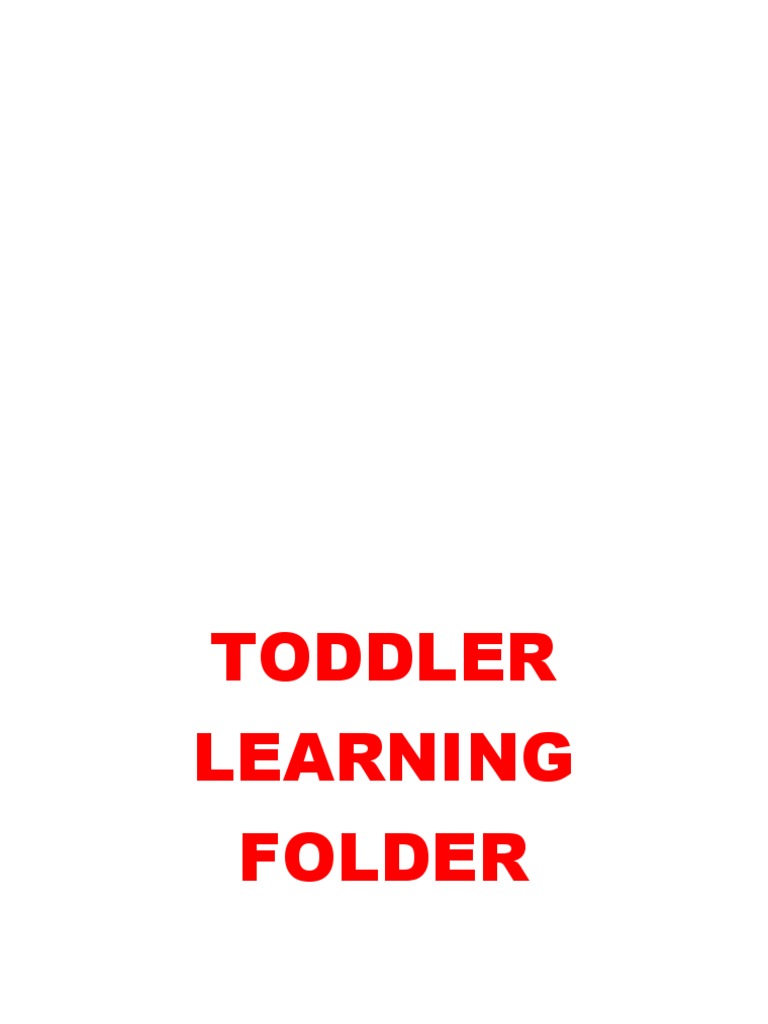 Toddler Learning Folder | PDF