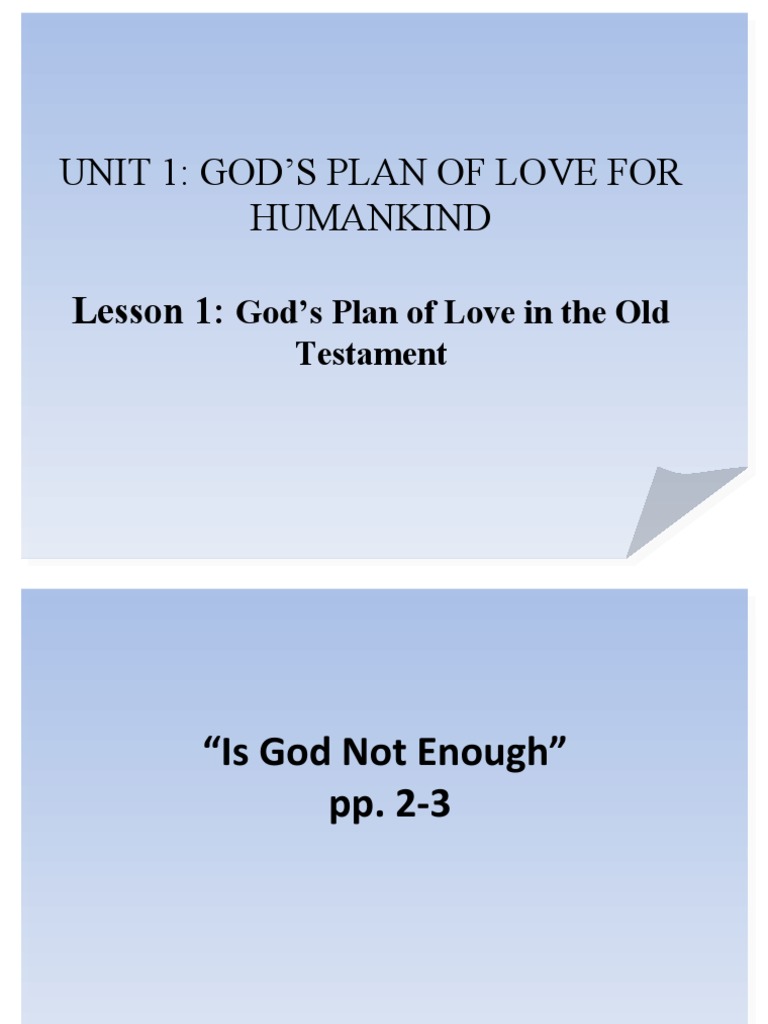 Unit 1: God'S Plan of Love For Humankind: Lesson 1 | PDF | Abraham | David