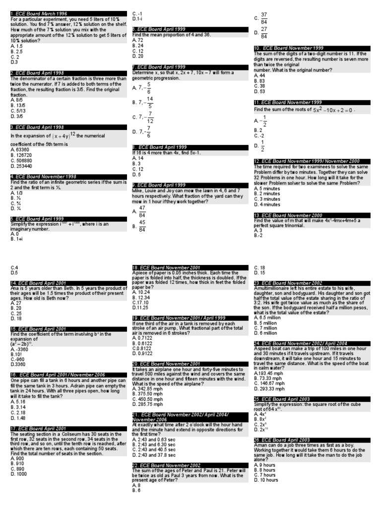 Algebra Questions | PDF | Factorization | Numbers