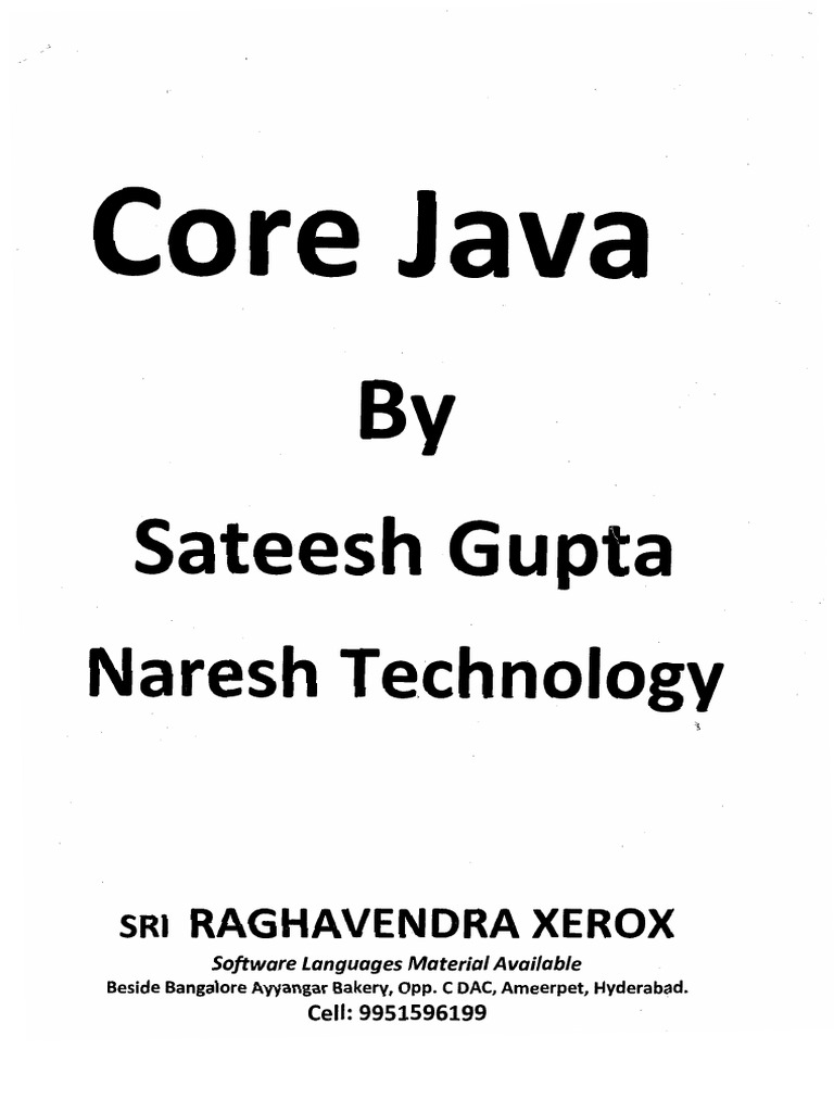 Sateesh Gupta Sir Core Java Notes PDF | PDF
