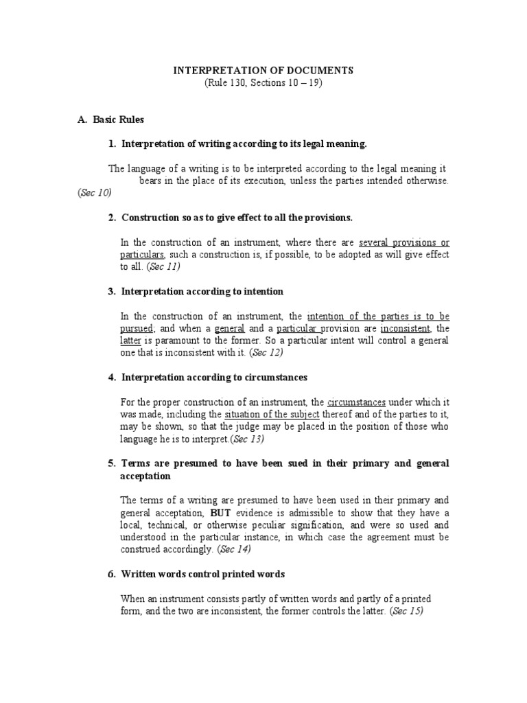 Notes On Interpretation of Documents | PDF | Mortgage Law | Government ...