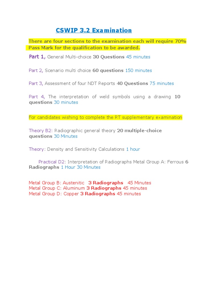 CSWIP 3.2 Exam | PDF