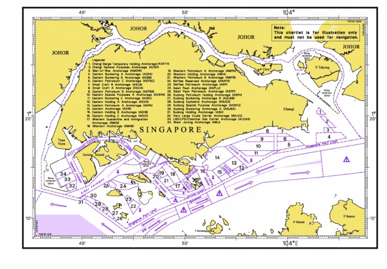 Singapore Anchorages Chart PDF | PDF