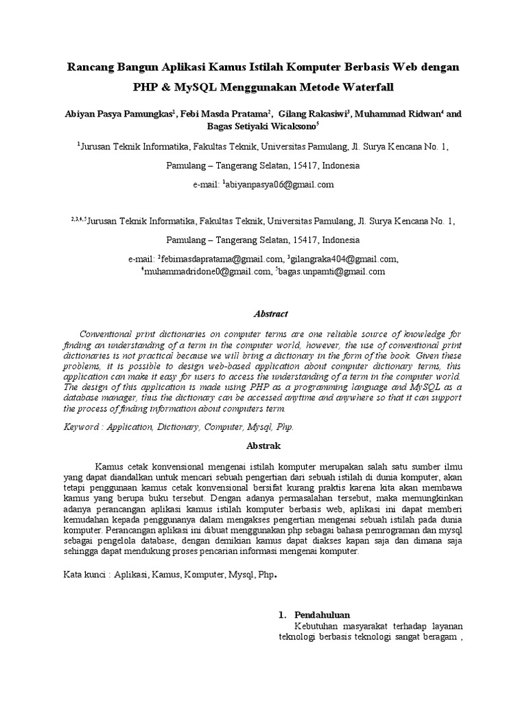Rancang Bangun Aplikasi Kamus Istilah Komputer Berbasis Web Dengan PHP ...
