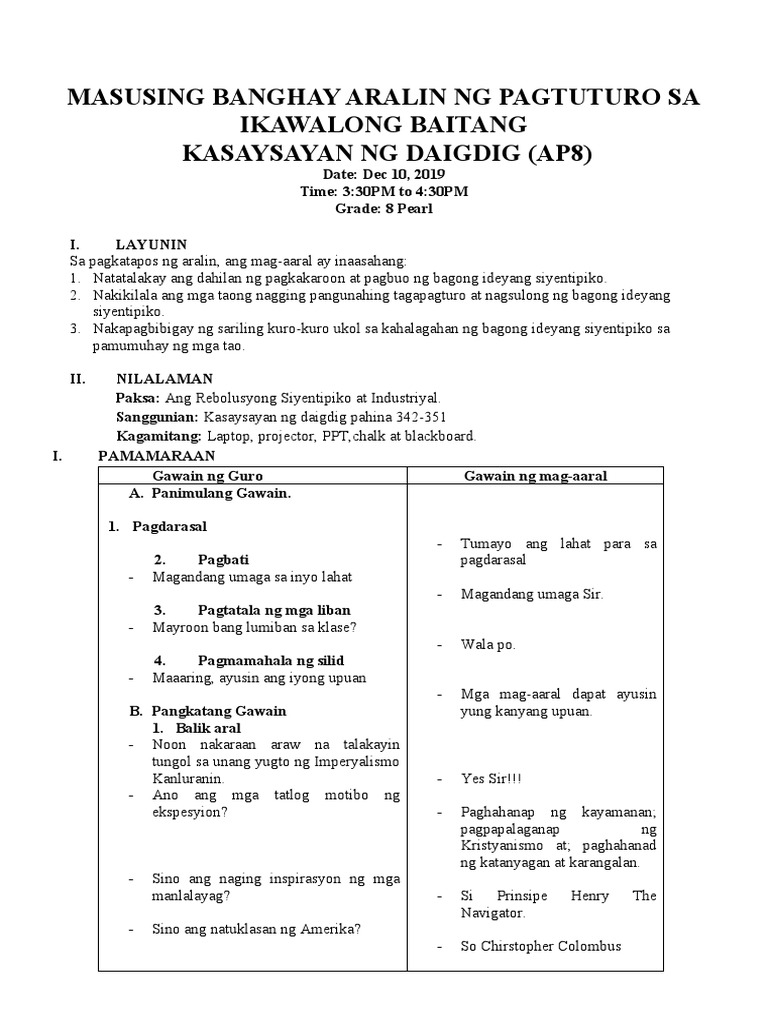 LP Ang Rebolusyon Siyentipiko at Industriyal 2h | PDF