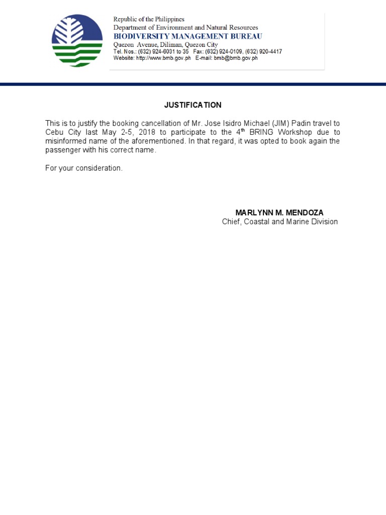 Justification Letter | PDF