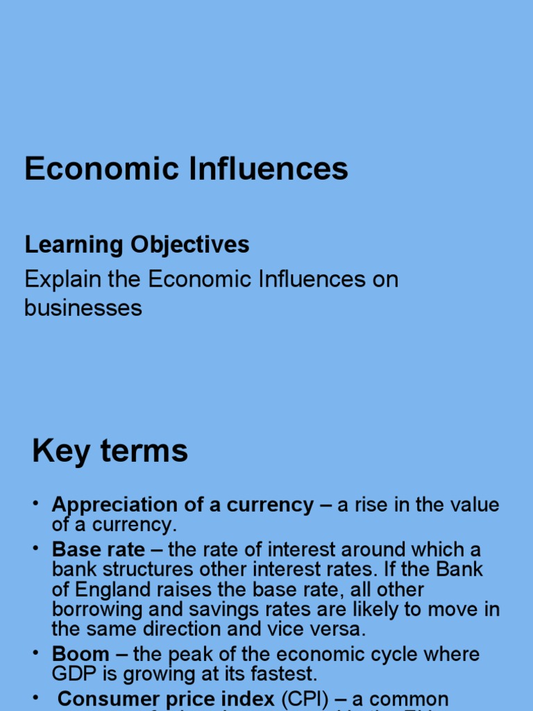 Economic Influences: Learning Objectives | PDF | Taxes | Interest