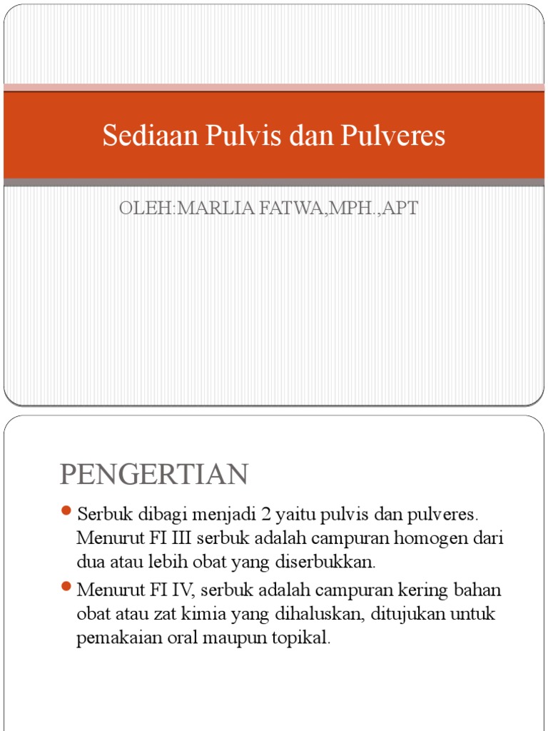 Sediaan Pulvis Dan Pulveres | PDF