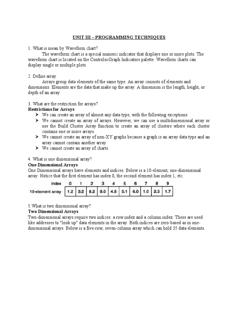 Unit 3 2 Mark Pdf Array Data Structure Matrix Mathematics