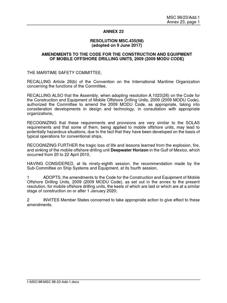 Resolution MSC.435 | PDF | Transport | Nature