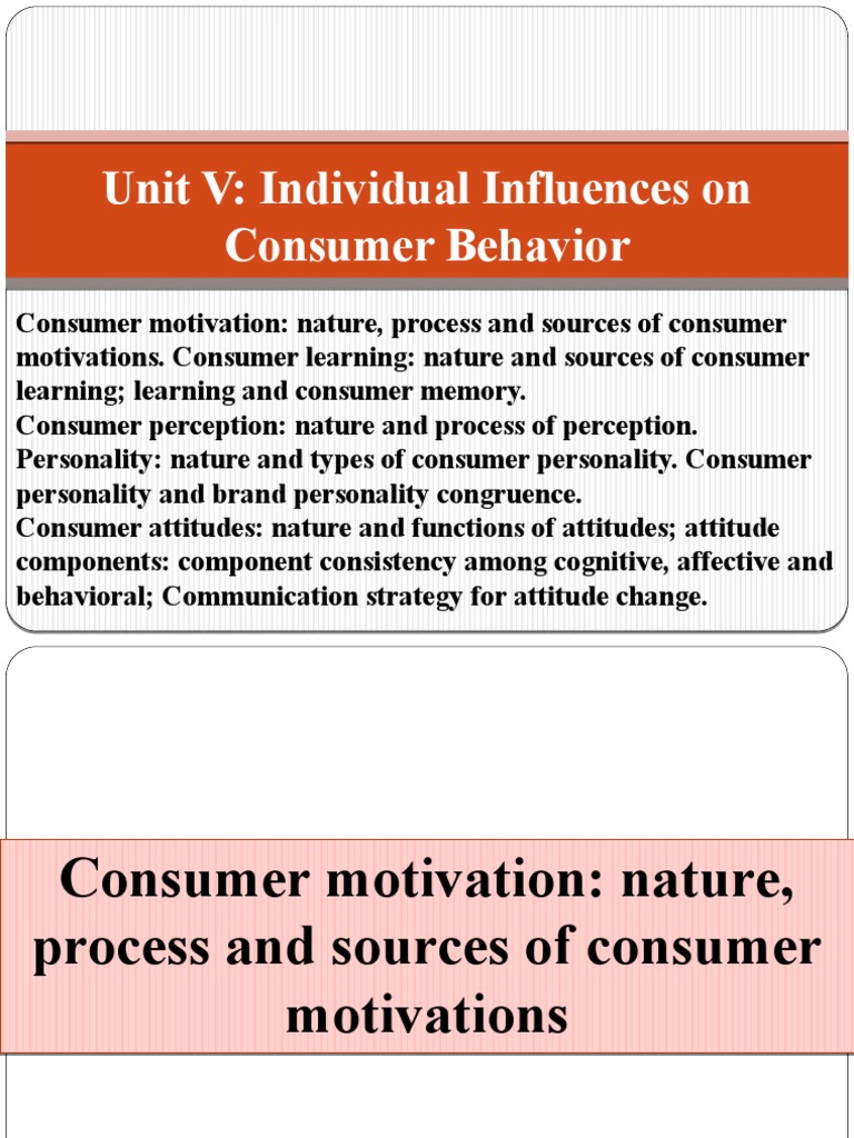 Chapter 5 Individual Influences On Consumer Behavior (PU DS) 565963786 ...