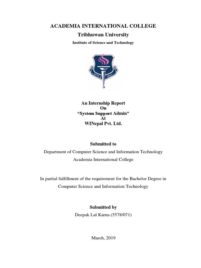 Intern Report Final PDF | PDF | Data Compression | System Administrator