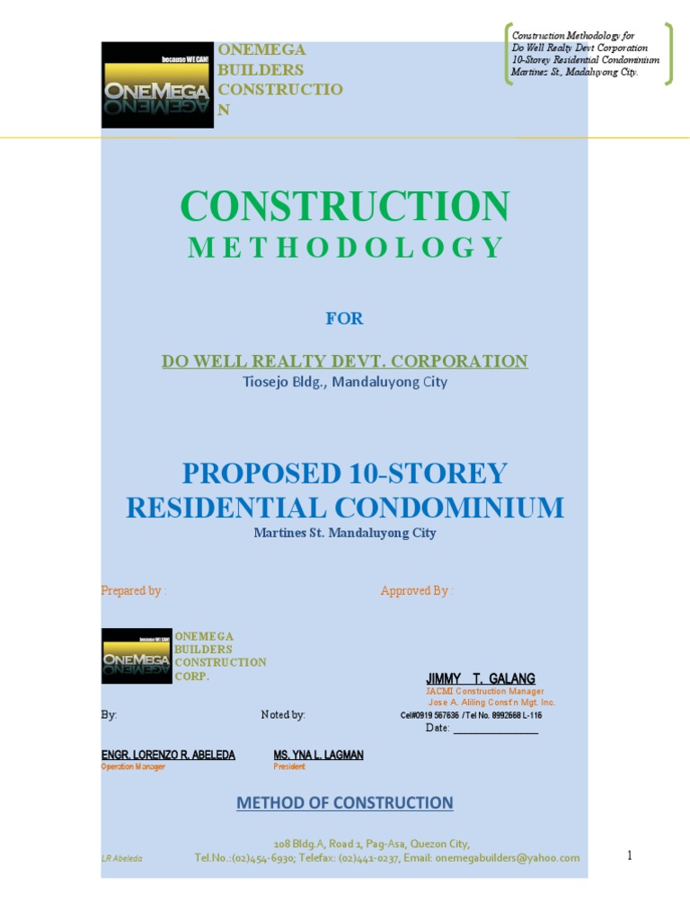 10 Storey Construction Methodology | PDF | Concrete | Building Technology