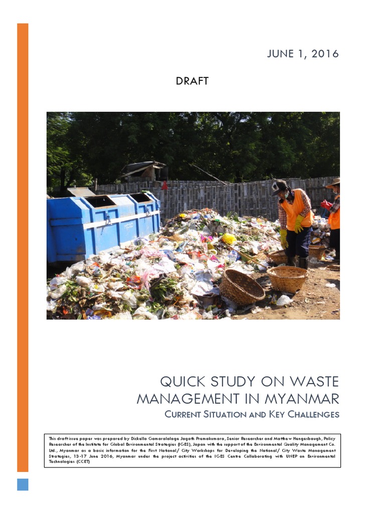 Quick Study On Waste Management in Myanmar: Draft | PDF | Sewage ...