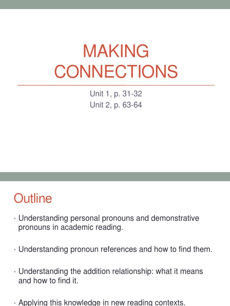 Making Connections 1 and 2 | PDF