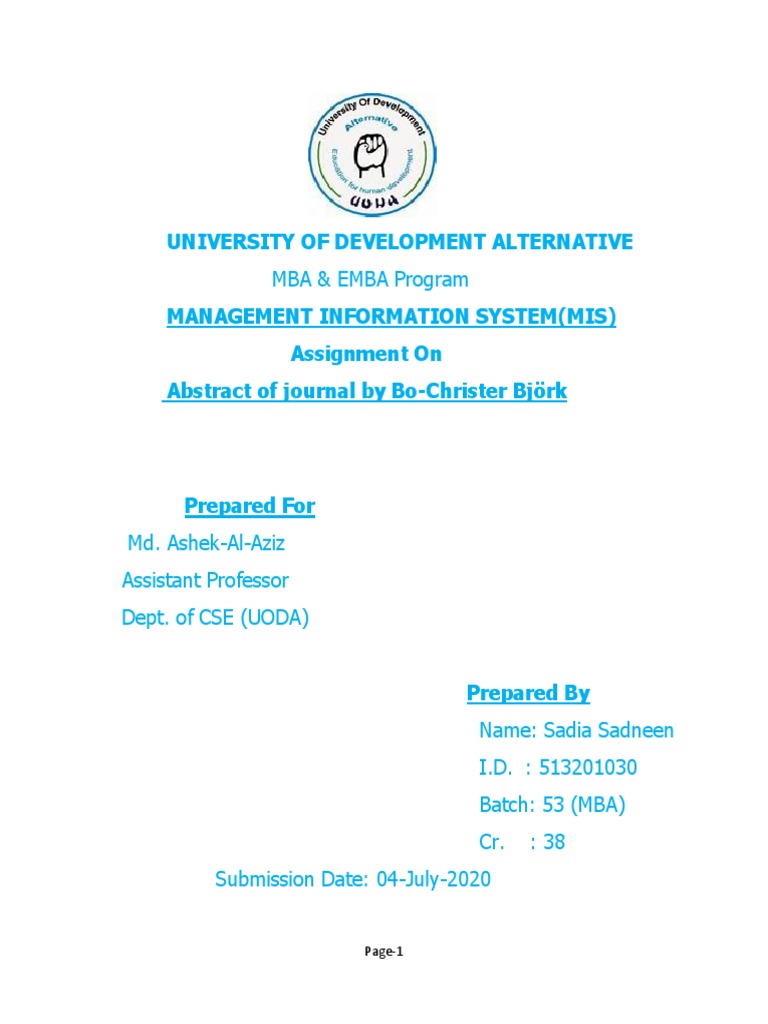 MIS Assignment | PDF | Information System | System