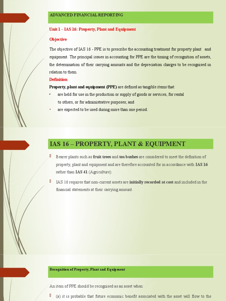 Ias 16 Ppe - PP | PDF | Depreciation | Fixed Asset