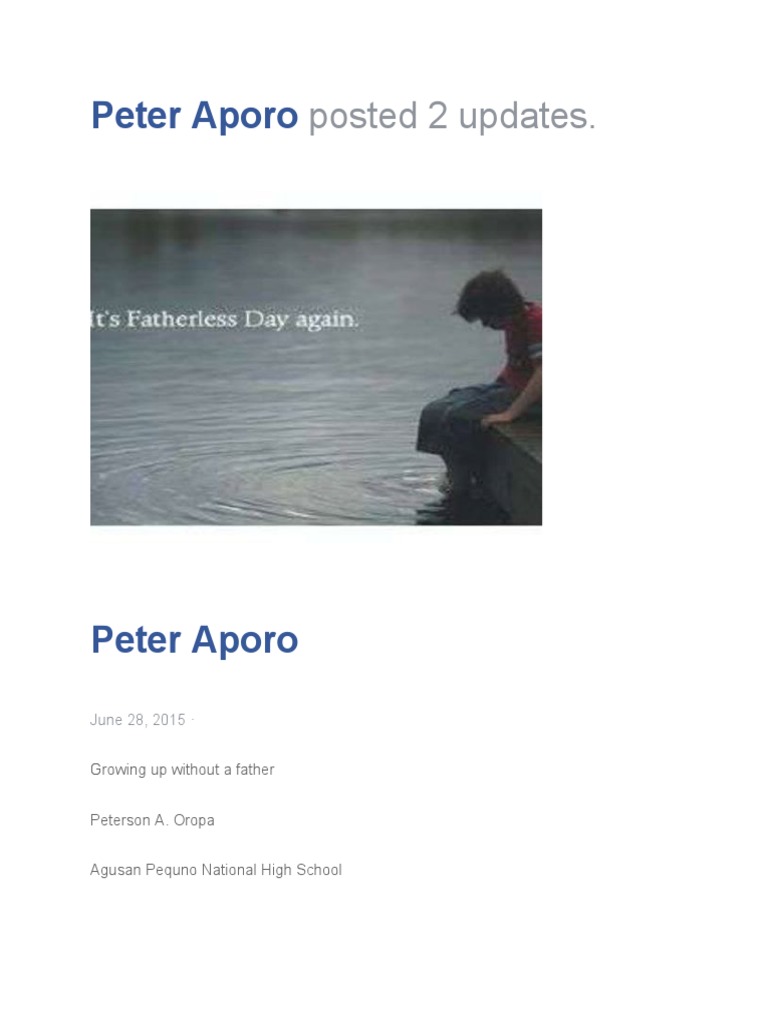 Growing Up Without A Father | PDF | Family | Society