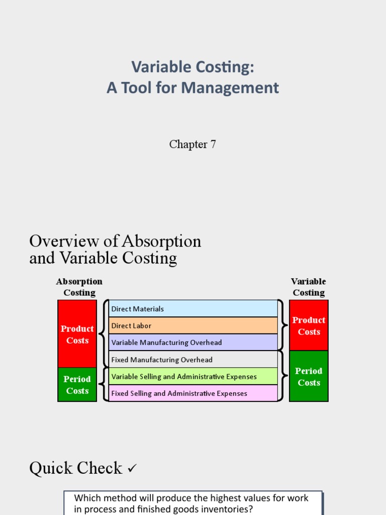 Variable vs. Absorption Costing Explained | PDF | Cost Of Goods Sold | Inventory