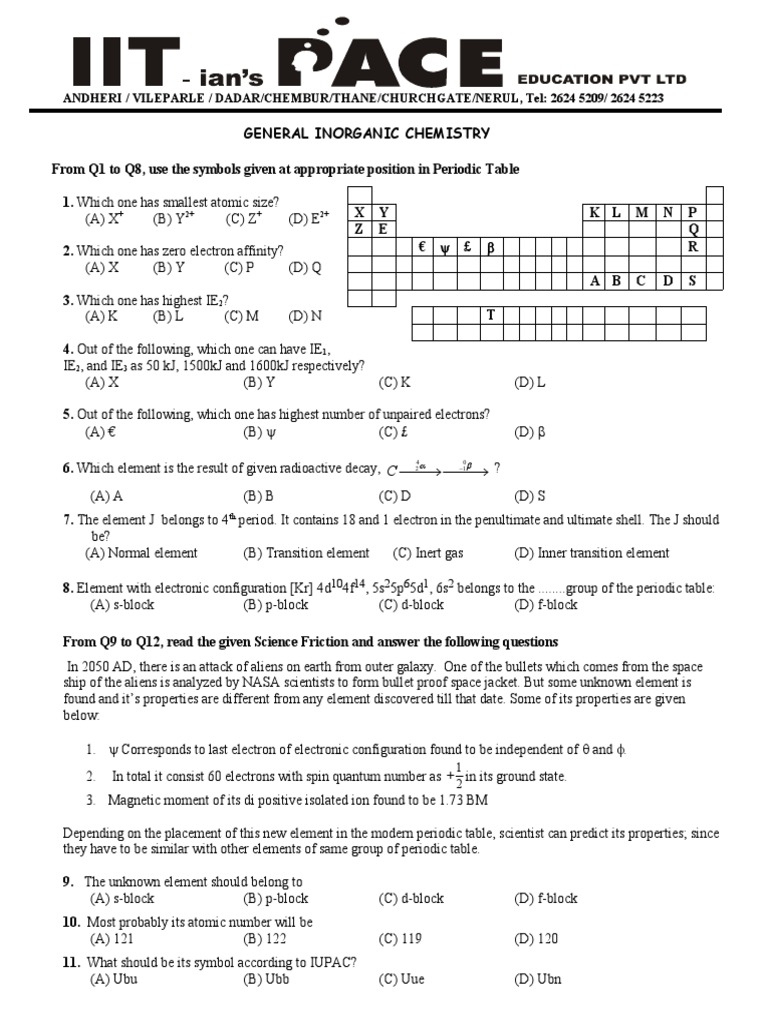 GIC Test | Download Free PDF | Periodic Table | Chemical Bond