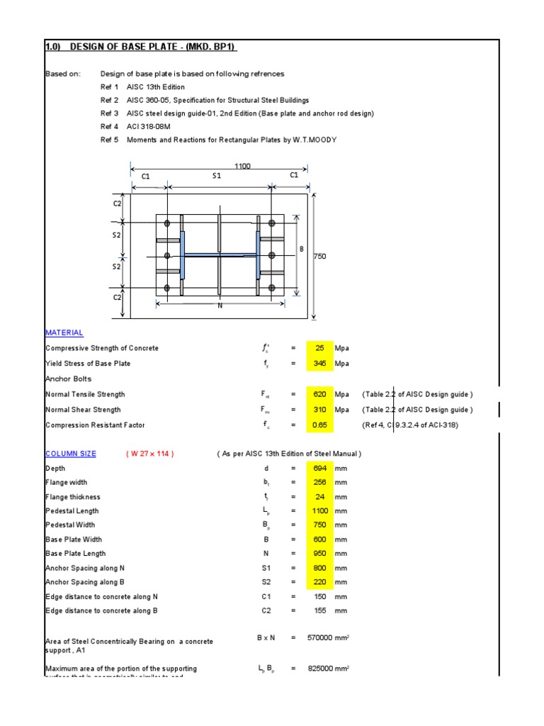 Base Plate Design | PDF | Strength Of Materials | Screw