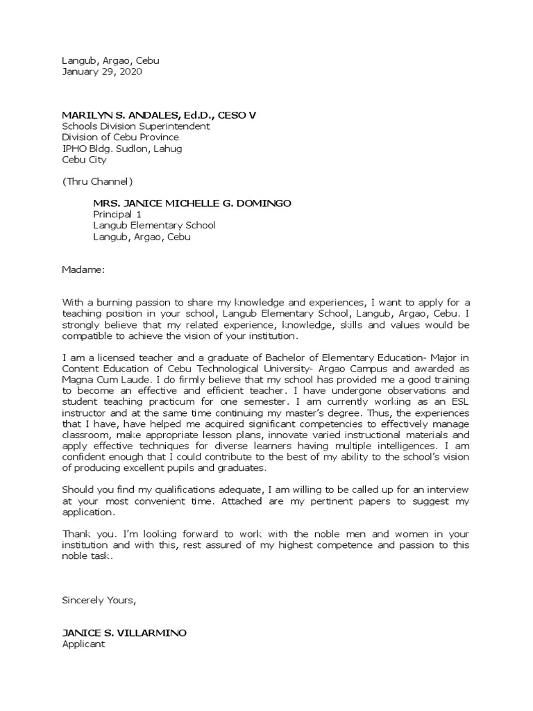 Janice App Letter For Ranking | PDF | Career & Growth
