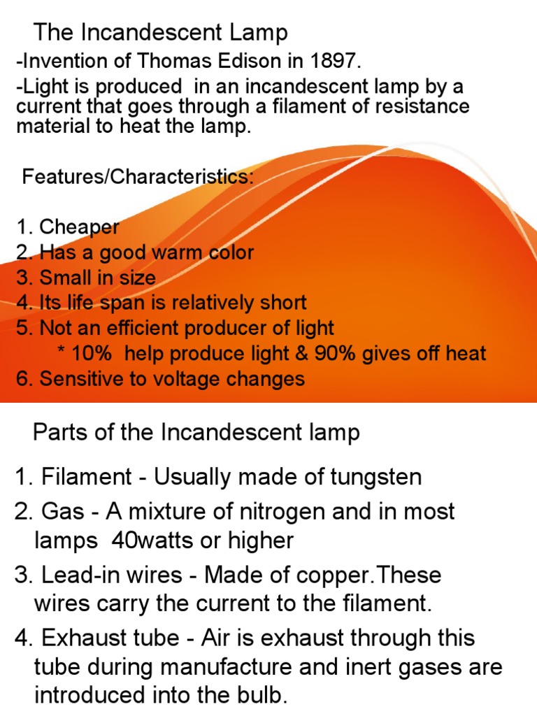 The Incandescent Lamp | PDF | Incandescent Light Bulb | Fluorescent Lamp