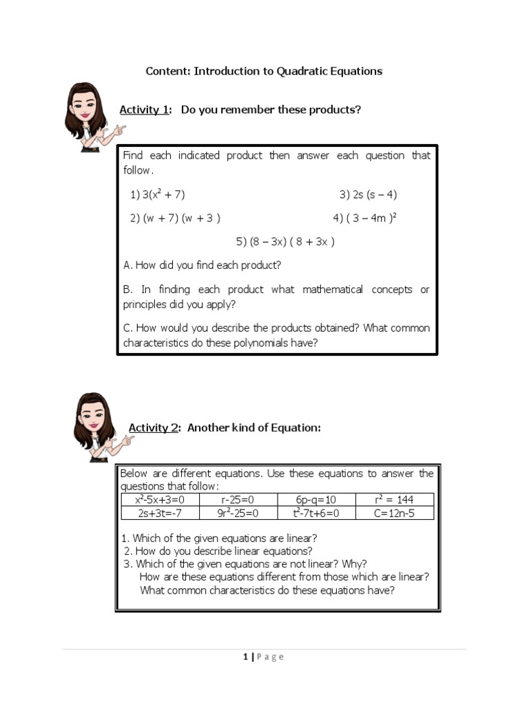 Math 9 Quarter 1 | PDF | Quadratic Equation | Equations