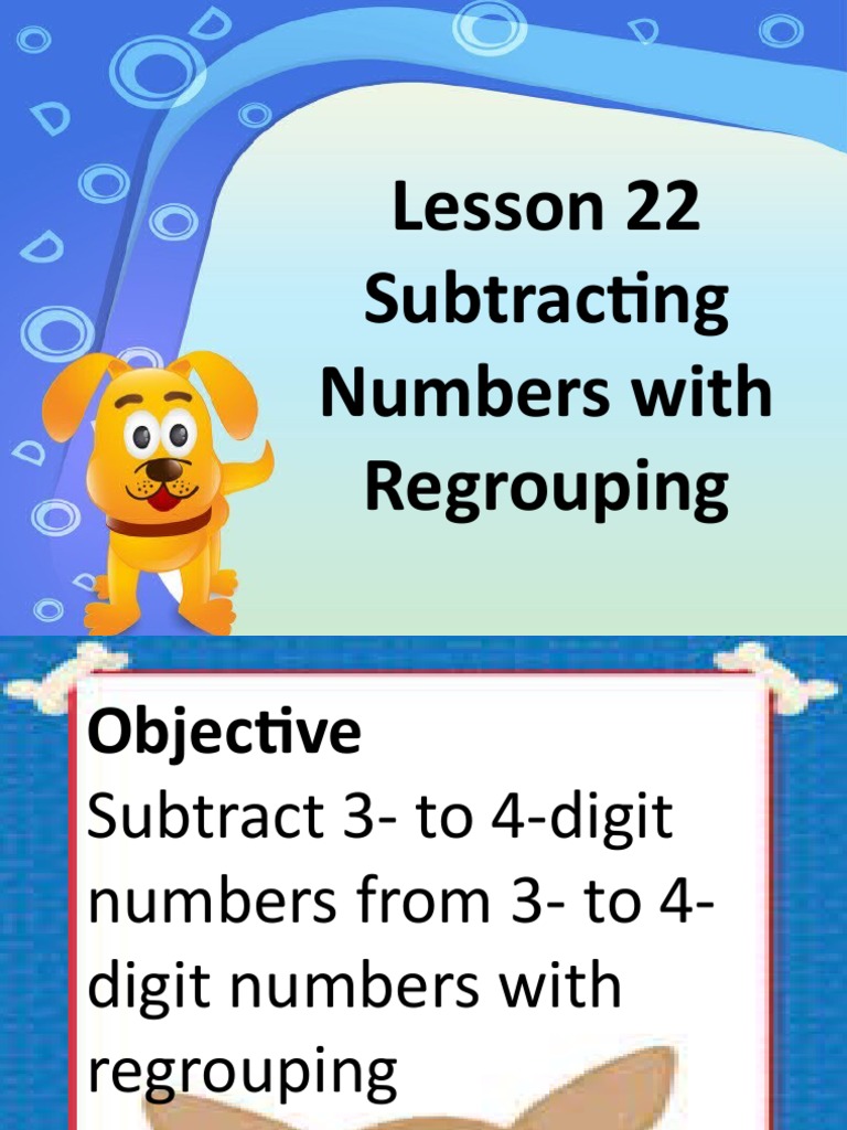 Lesson 22 Subtracting Numbers With Regrouping | PDF | Subtraction ...