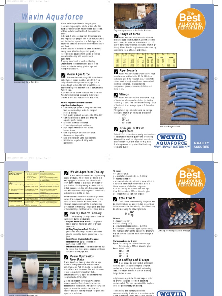 Wavin Aquaforce Pipe System Overview | PDF | Pipe (Fluid Conveyance ...