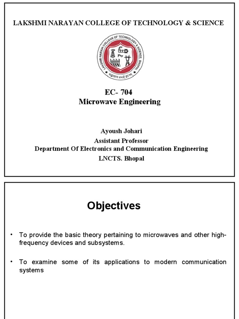 EC-704 Microwave Engineering: Lakshmi Narayan College of Technology ...