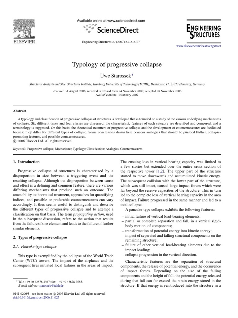 Typology of Progressive Collapse in Structures | PDF | Force | Buckling