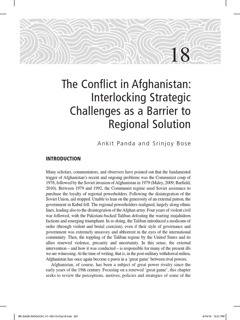 The Conflict in Afghanistan: Interlocking Strategic Challenges As A ...