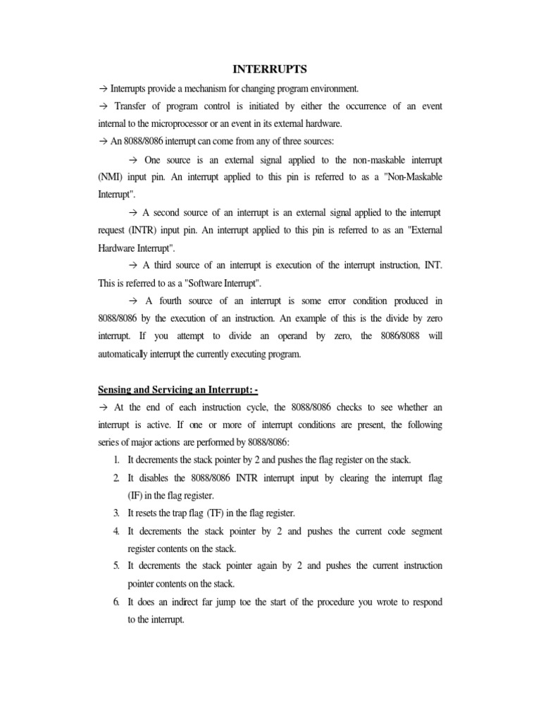Interrupts PDF | PDF | Subroutine | Computer Architecture Interrupts PDF | PDF | Subroutine | Computer Architecture