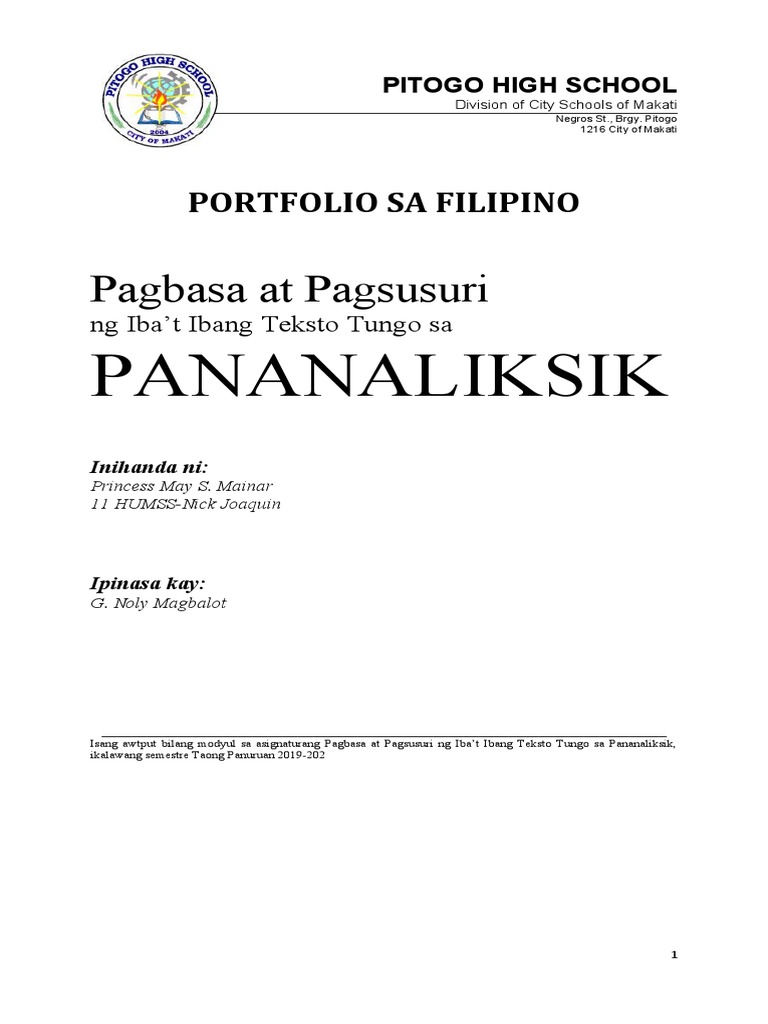 Pagbasa Modyul | PDF