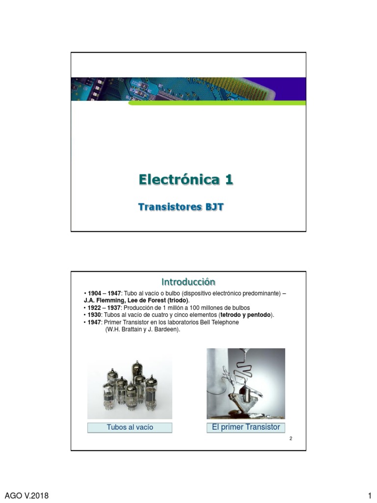 Electrónica 1 Transistores BJT (Ut1-2) | PDF | Transistor | Transistor ...