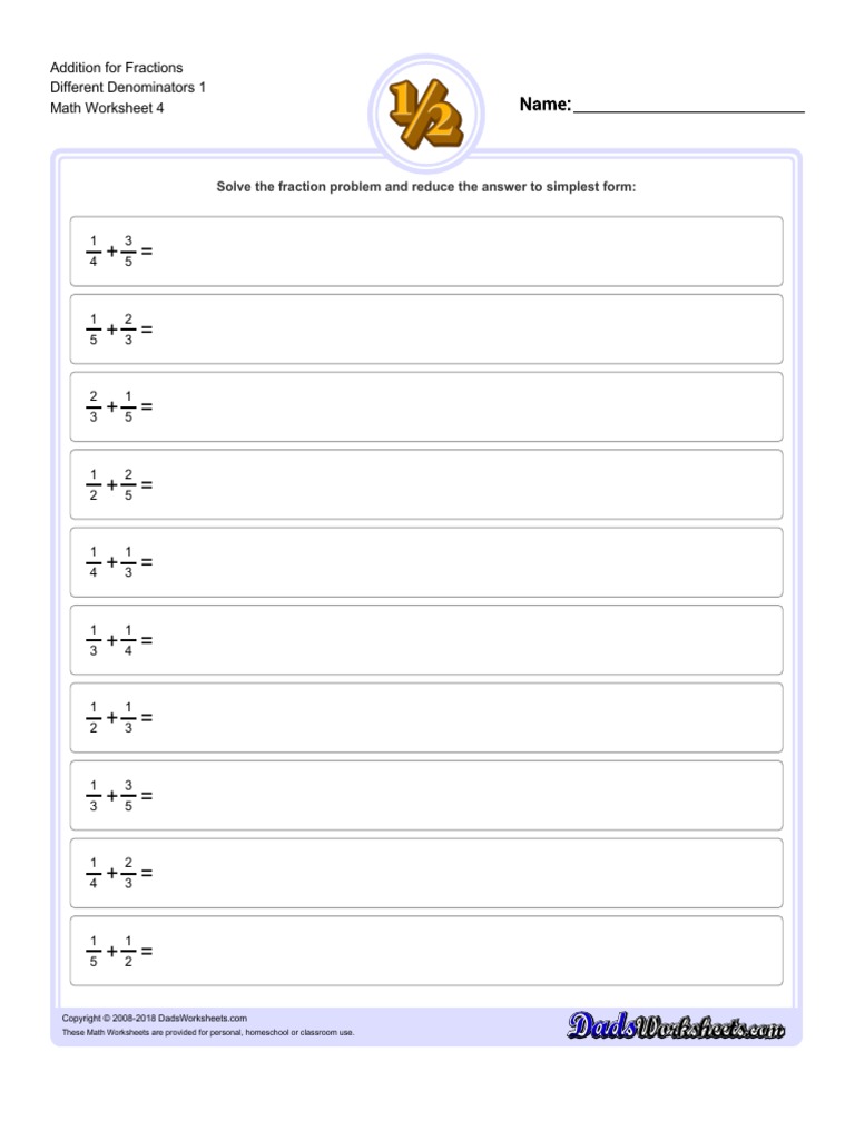 Solve The Fraction Problem and Reduce The Answer To Simplest Form | PDF ...